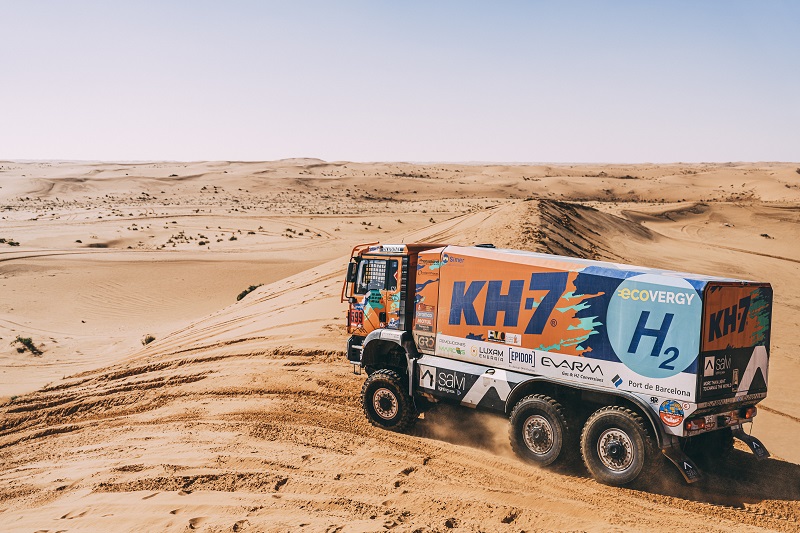 KH-7 Ecovergy's hydrogen truck entering 2024 Dakar Rally Mission 1000 ...